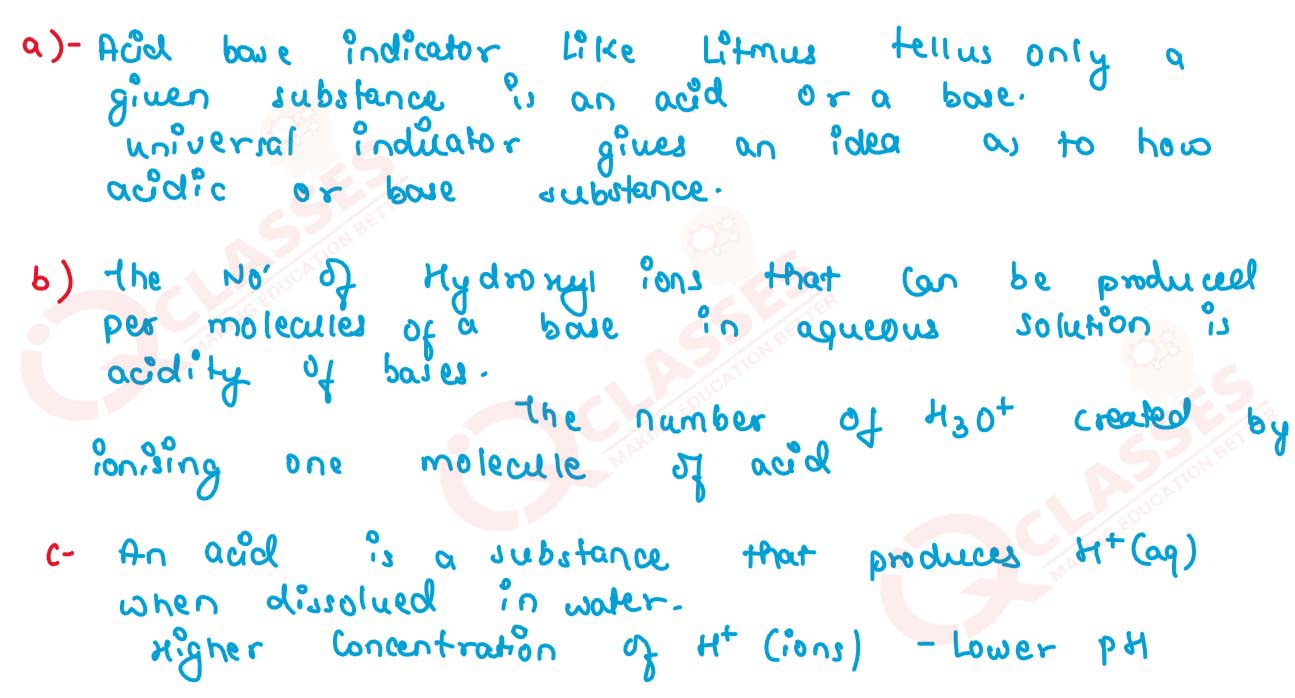Class10 ICSE Chemistry Chapter Acids Bases and Salts