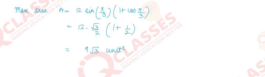 Q26 Find the maximum area of an isosceles triangle inscribed in the ...