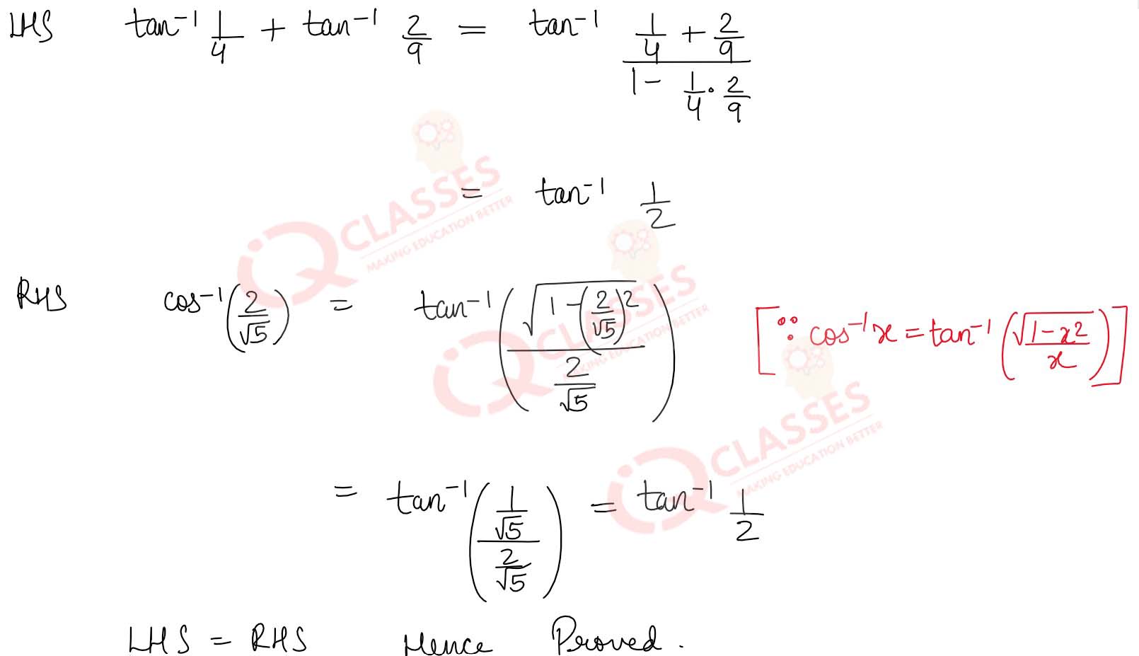 Class12 CBSE Maths Important Questions Chapter I.T.F