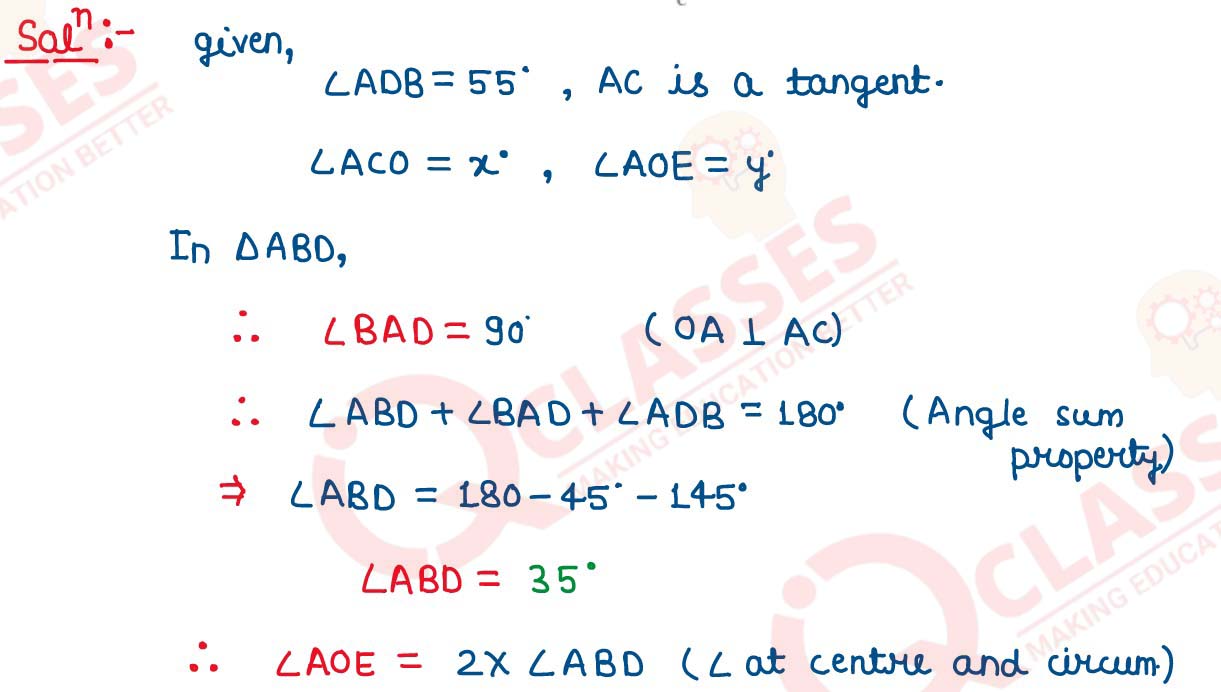 Class10 Icse Maths Board Questions Chapter Circle 1810