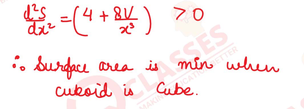 Class12 CBSE Maths Board Questions Chapter Applications Of Derivatives